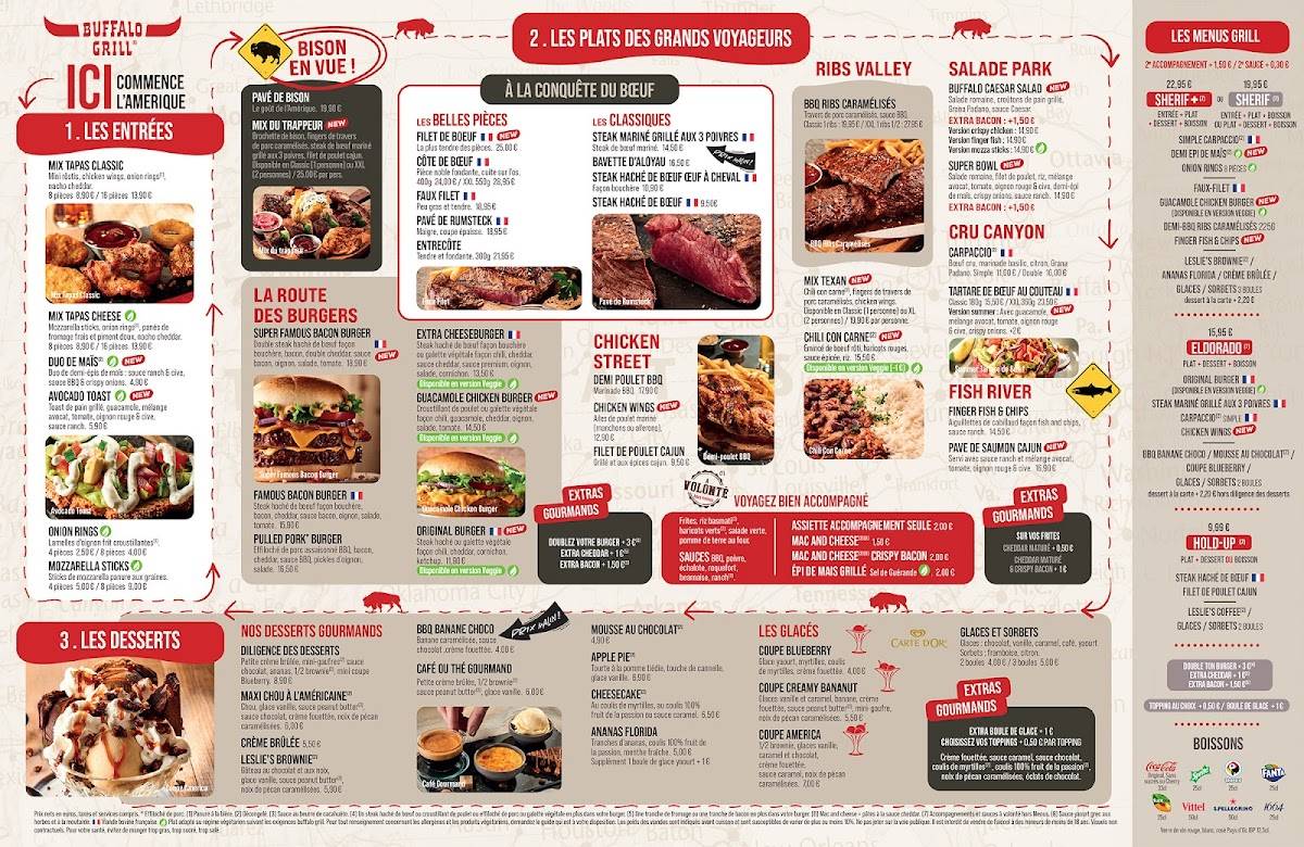 Menu au Buffalo Grill Tregueux restaurant, Trégueux, ZA des