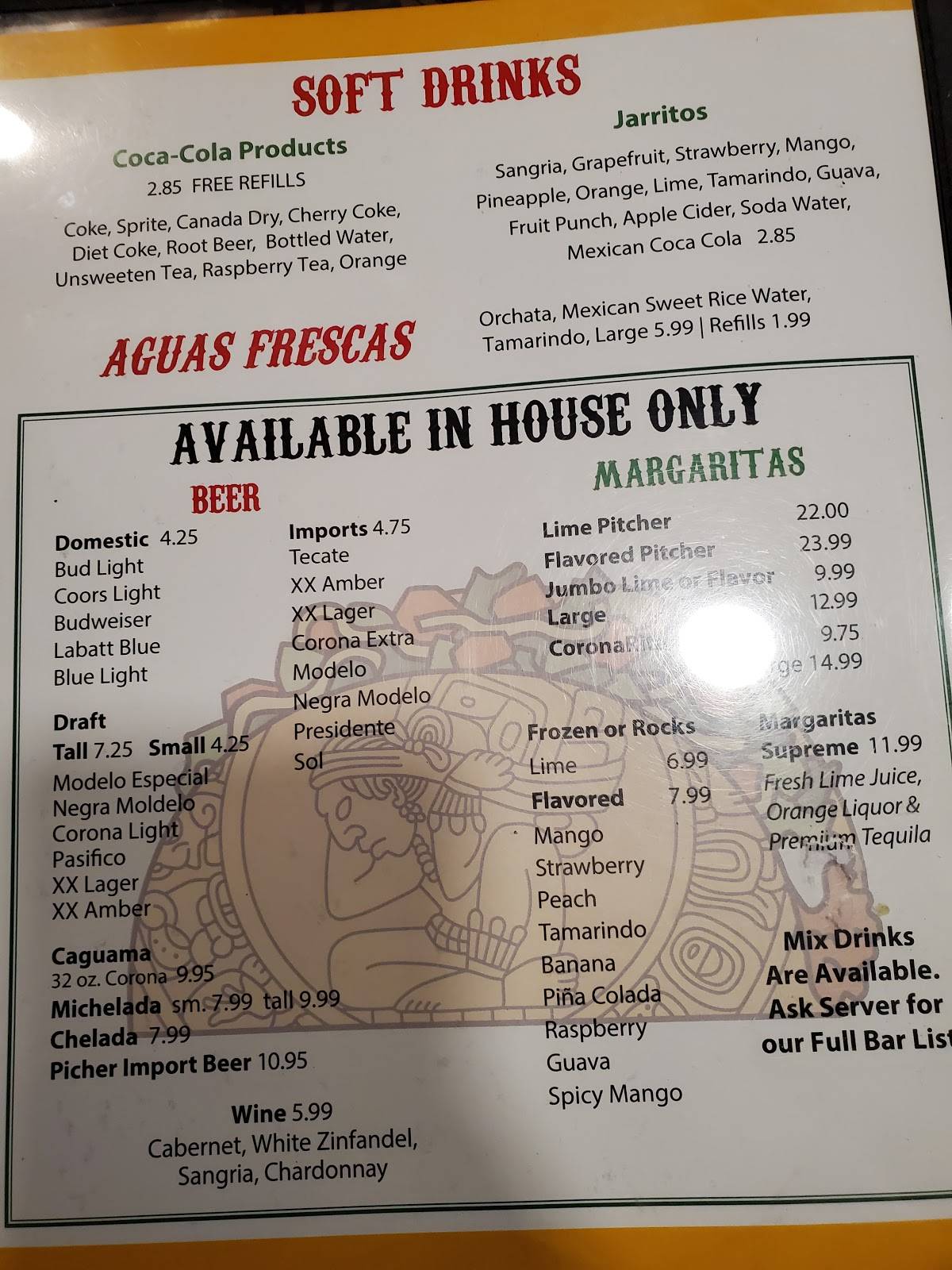 Menu at Taqueria Los Mayas restaurant, Cheektowaga
