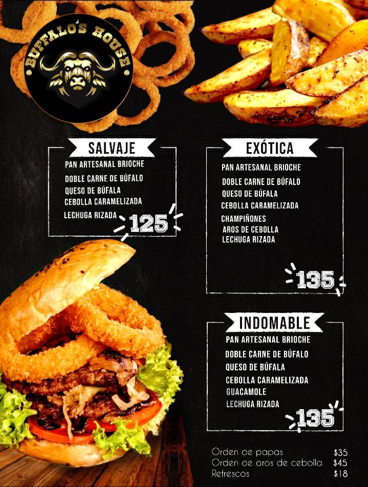 Carta del restaurante Buffalo's House, Cancún
