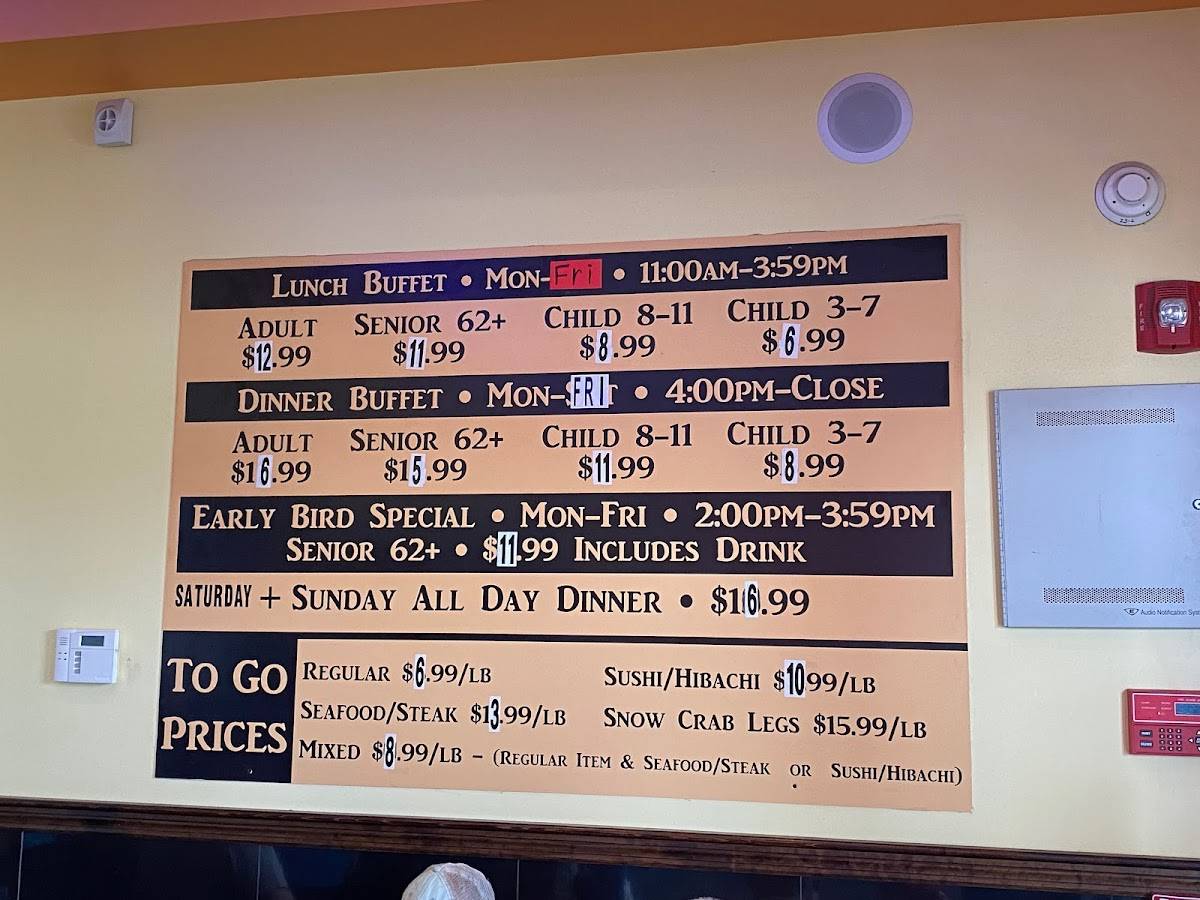 Menu at Buffet City restaurant, Fort Myers