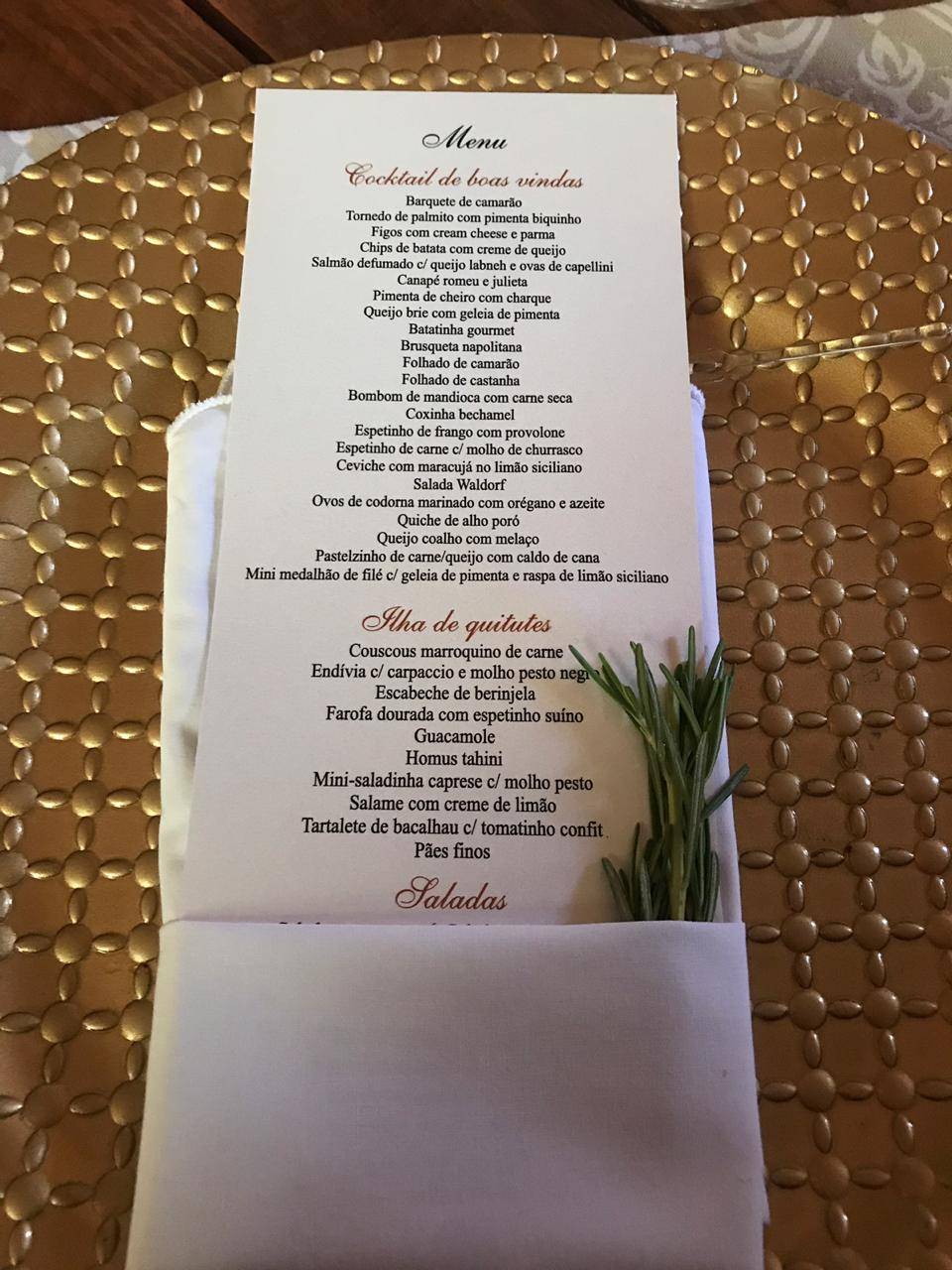 Menu em Fenix Eventos e Buffet restaurante, Brasília