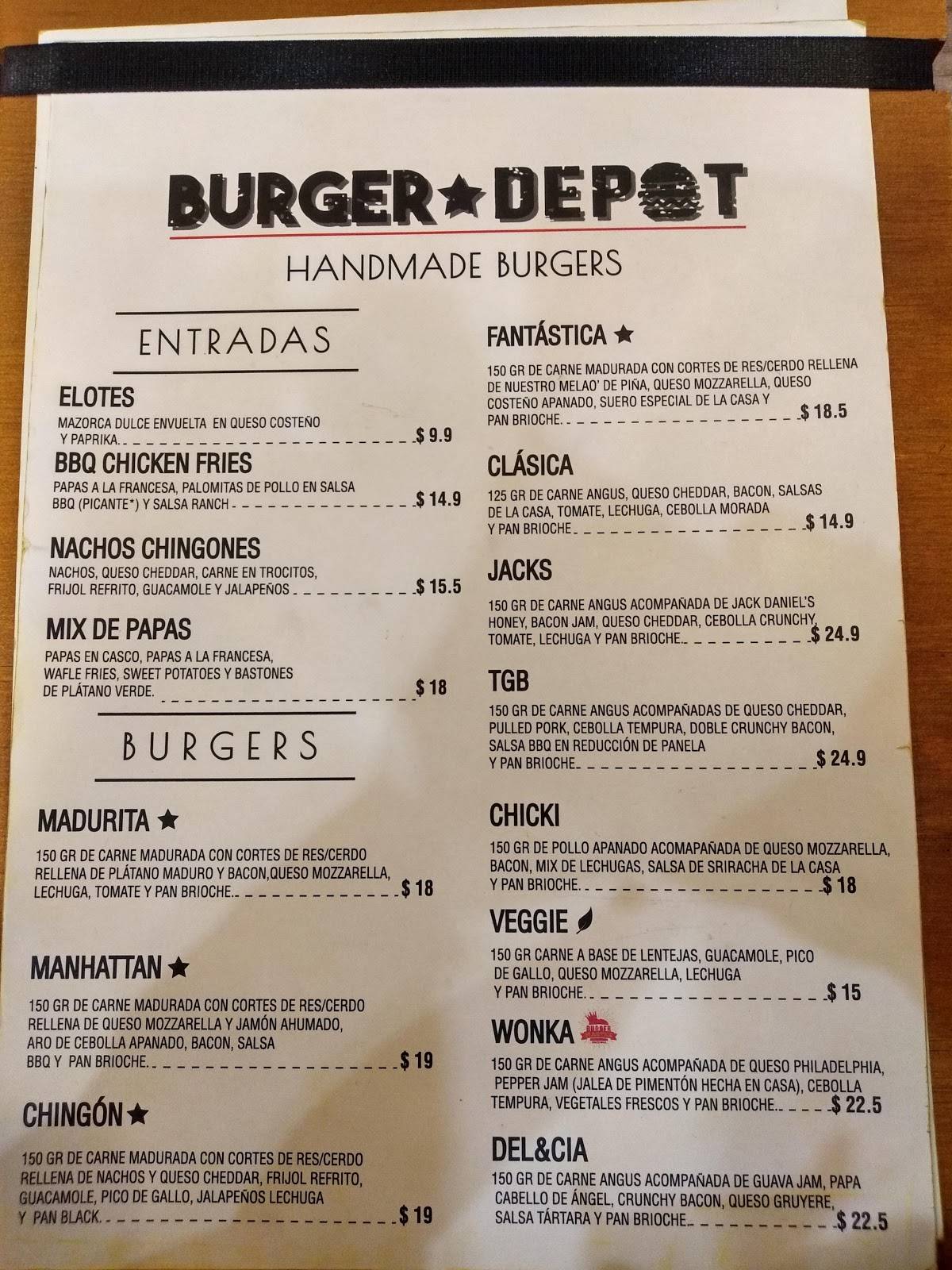 Carta del restaurante Burger Depot, Bogotá, Cl. 69 #8 - 54