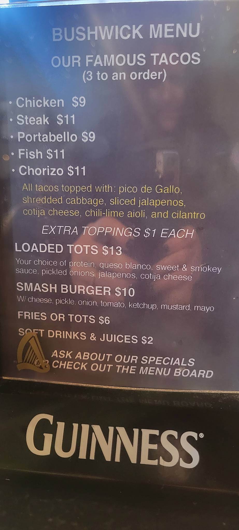 Menu at Bushwick pub & bar, Warren