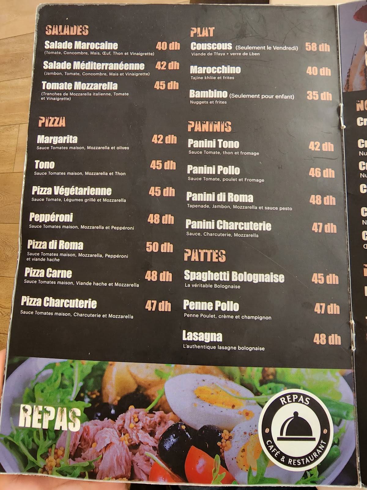 Carta de CAFE LABRANDA, Casablanca
