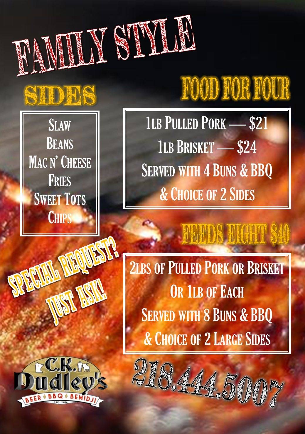 Menu at CK Dudley's pub & bar, Bemidji