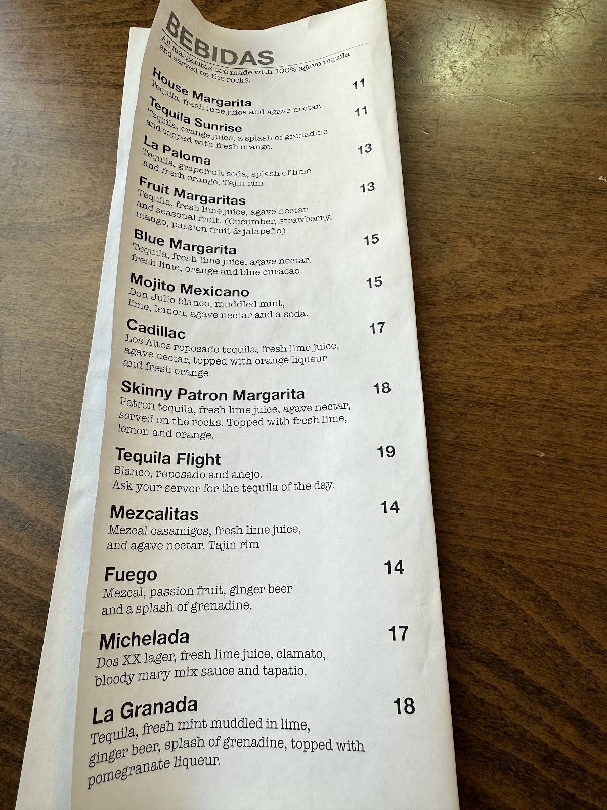 Menu at COA mexican eatery & tequileria restaurant, La Conner