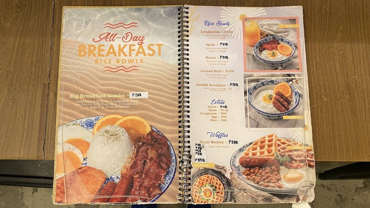 Menu at COOEE cafe, Cebu City