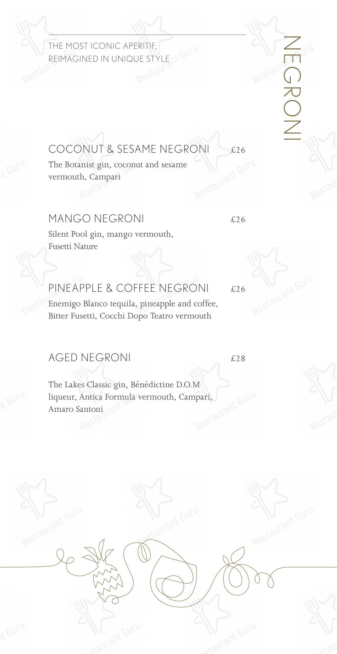 Menu at CUT at 45 Park Lane pub & bar, London, 45 Park Ln
