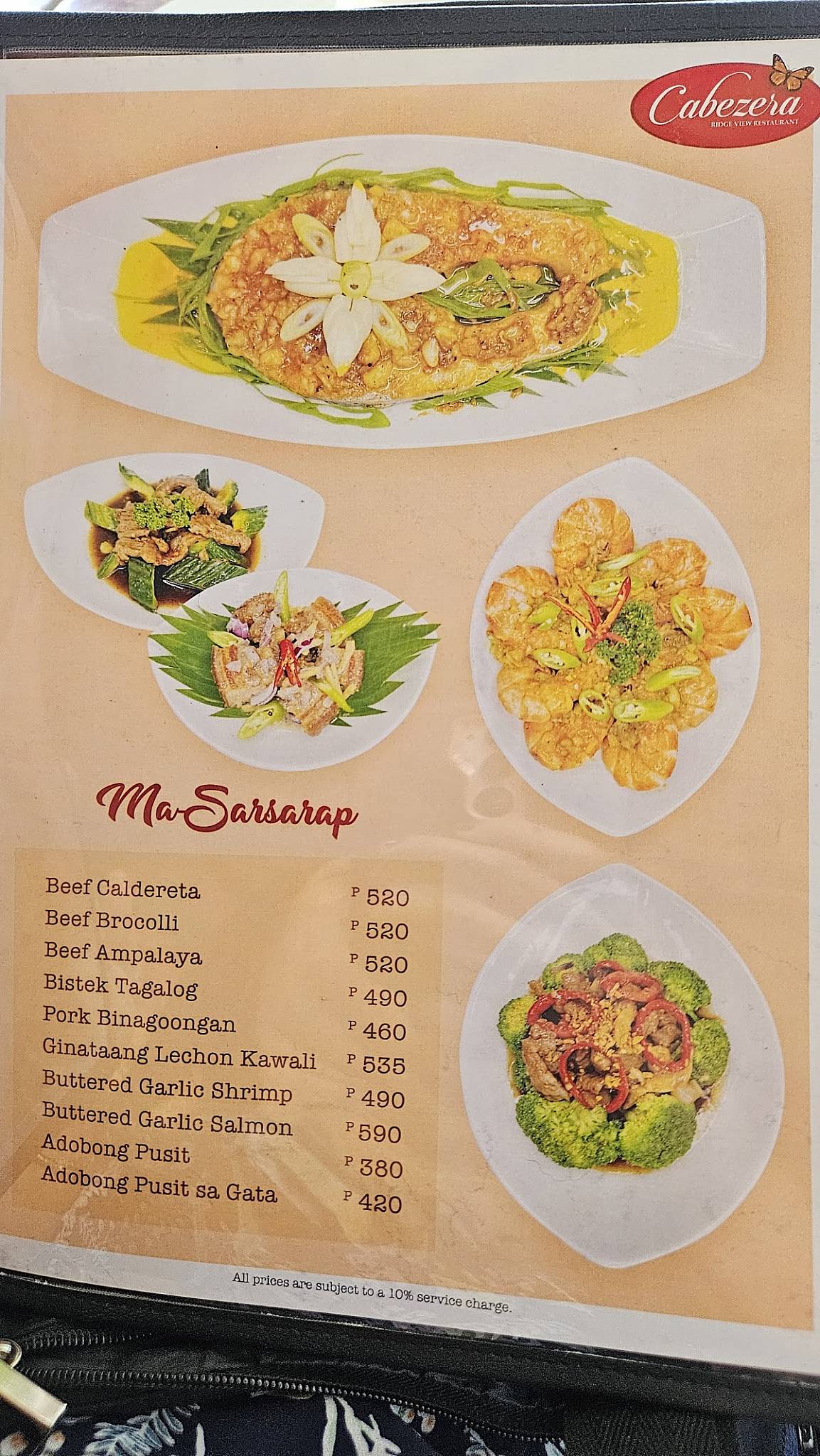 Menu at Cabezera - Ridge View Restaurant, Tagaytay