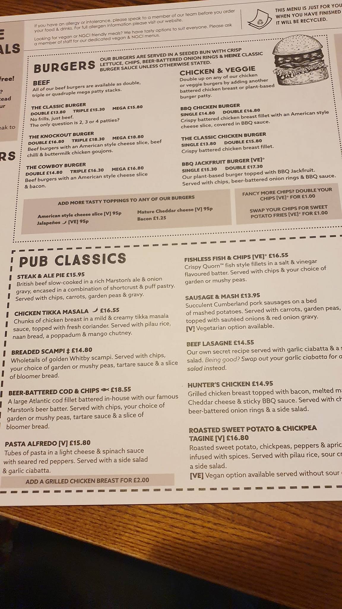 Menu at Red Kite pub & bar, Caerphilly, Nantgarw Rd