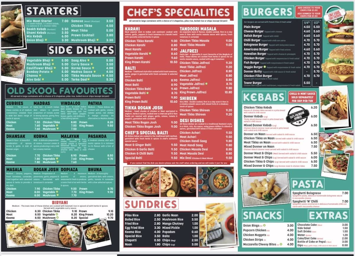 Menu at Caesars Pizzas pizzeria, Keighley