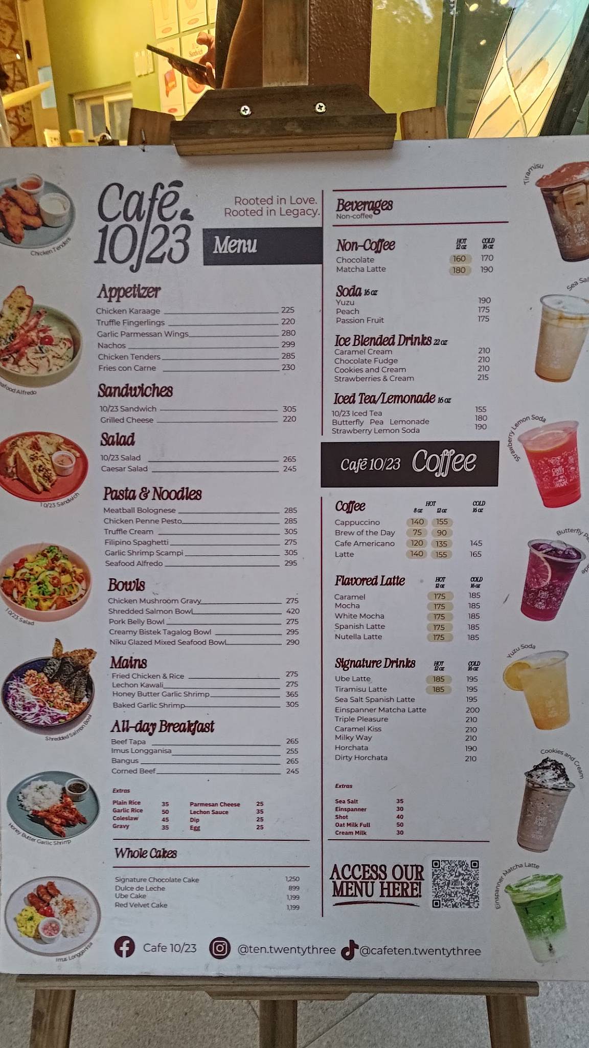 Menu at Cafe 10/23, Imus