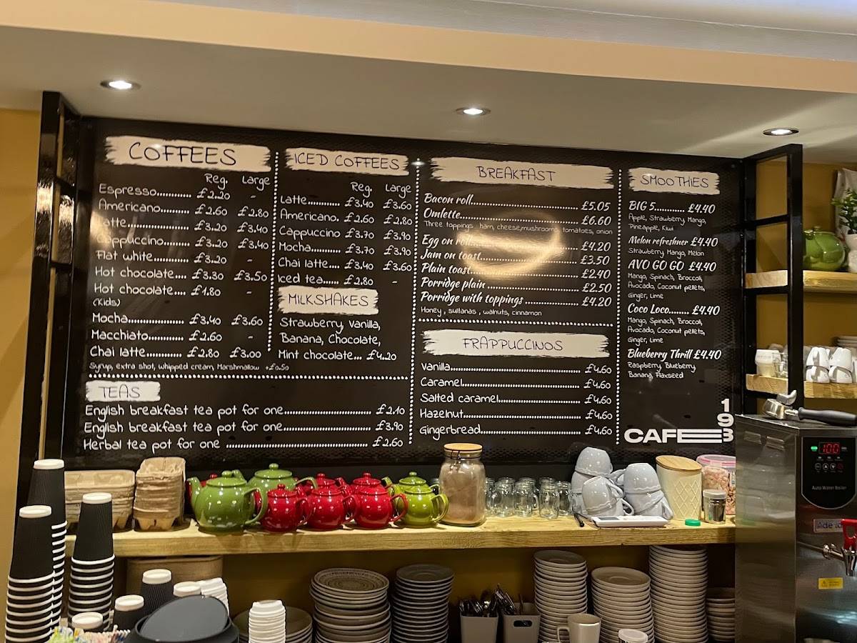 Menu at Cafe 193, Norwich