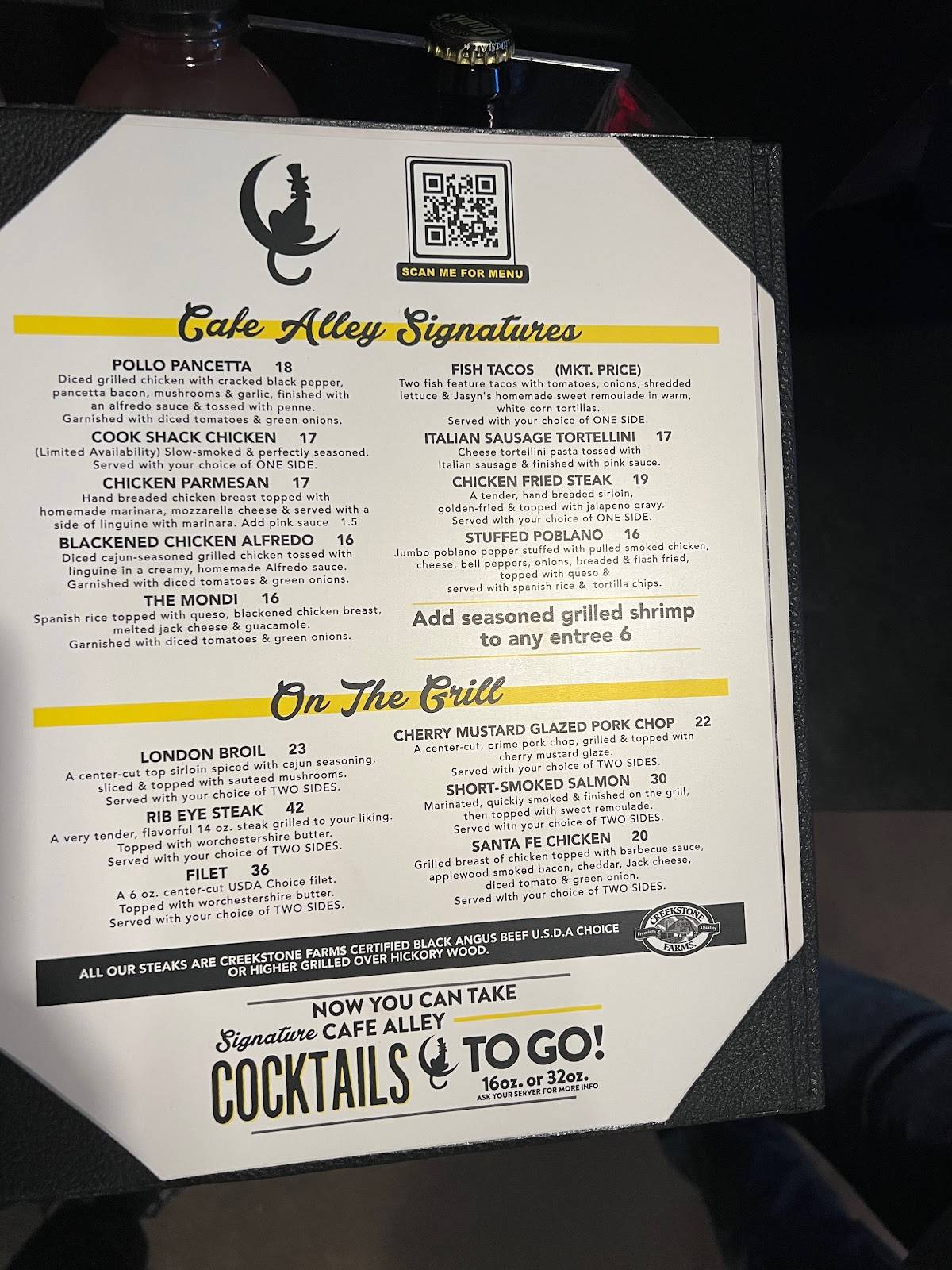 Menu at Cafe Alley, Ardmore, 126 A St NE