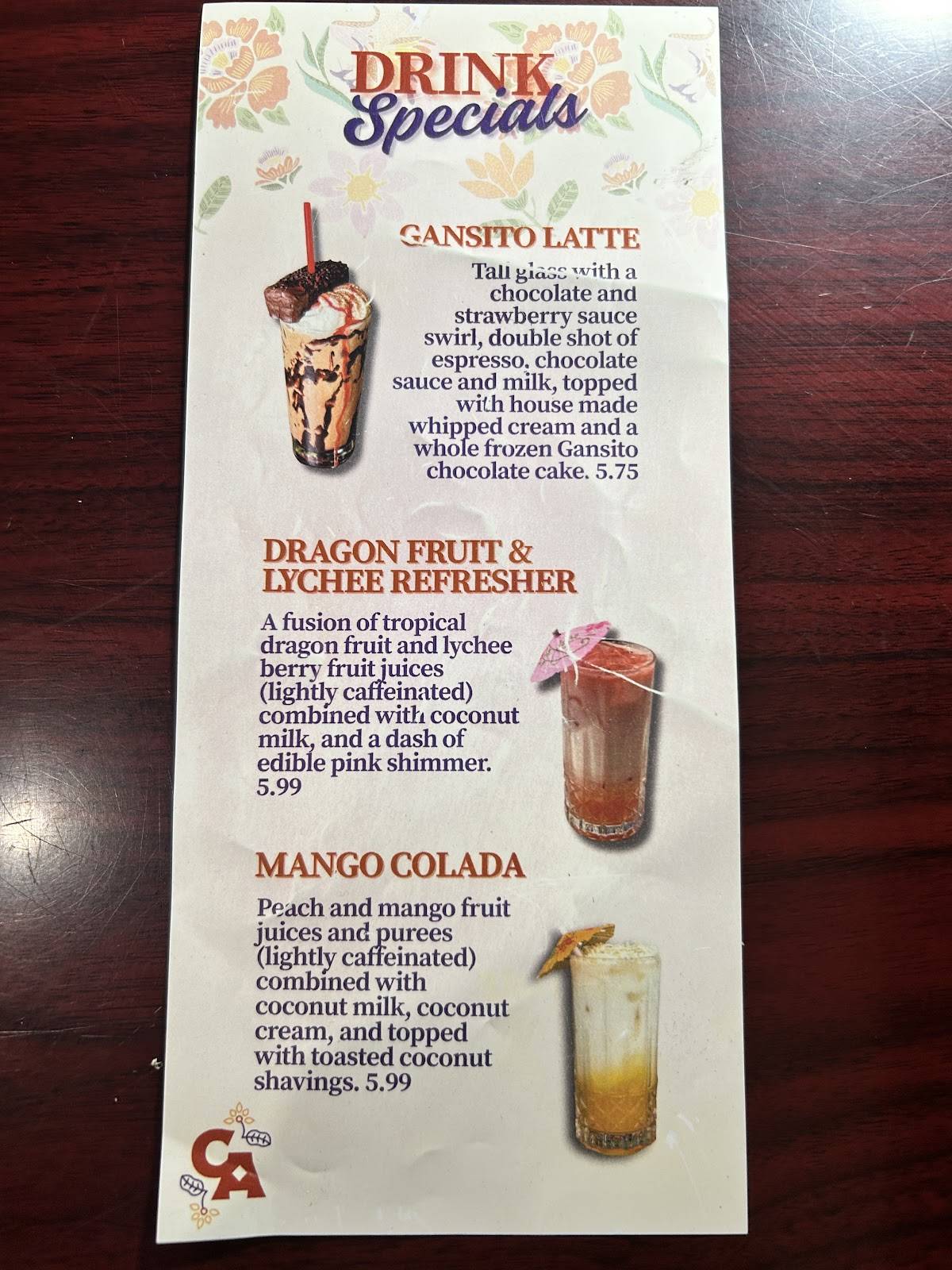 Menu at Cafe Antigua, Oklahoma City, N Classen Blvd