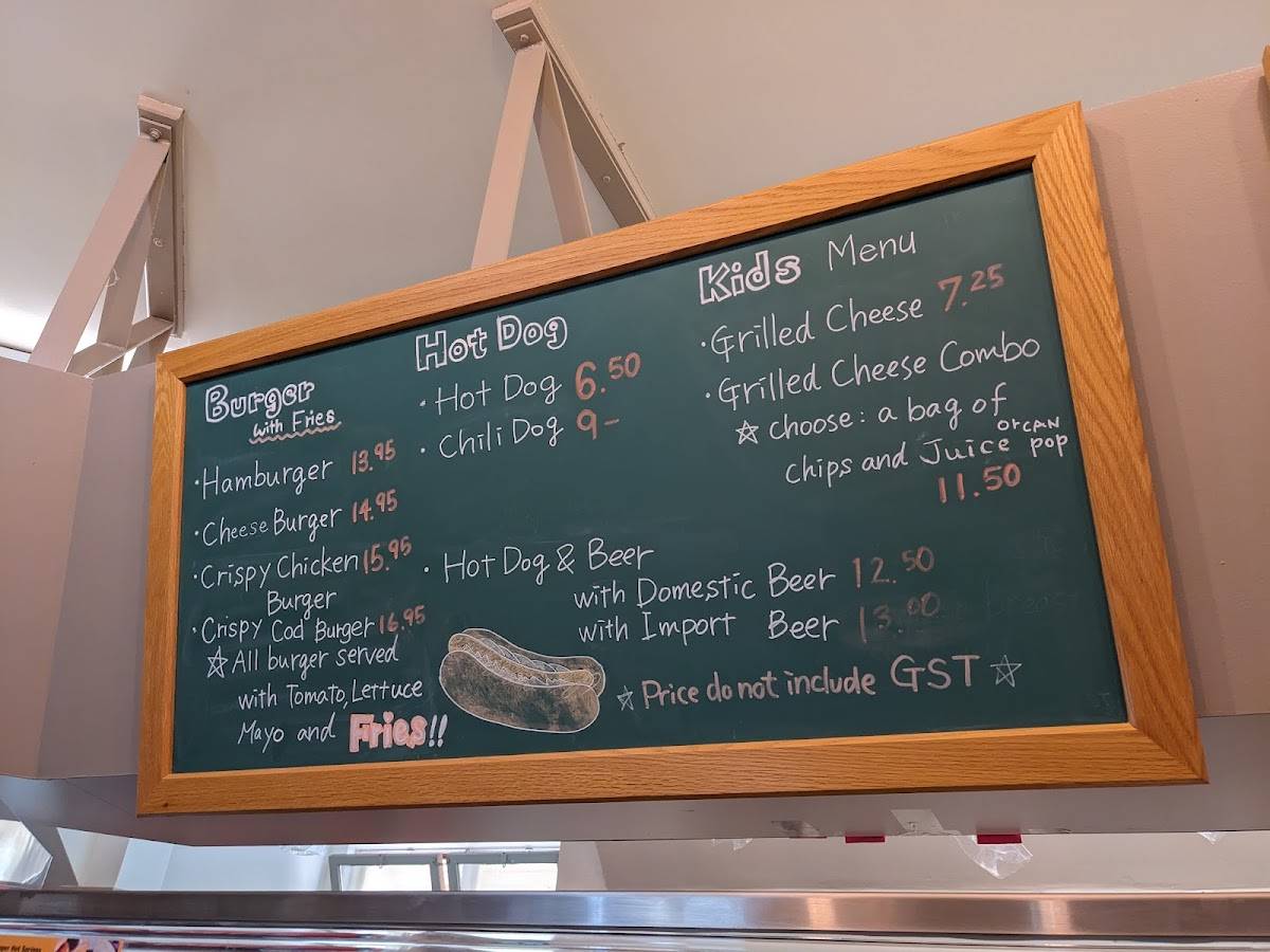 Menu at Banff Upper Hot Springs Cafe Inc, Banff
