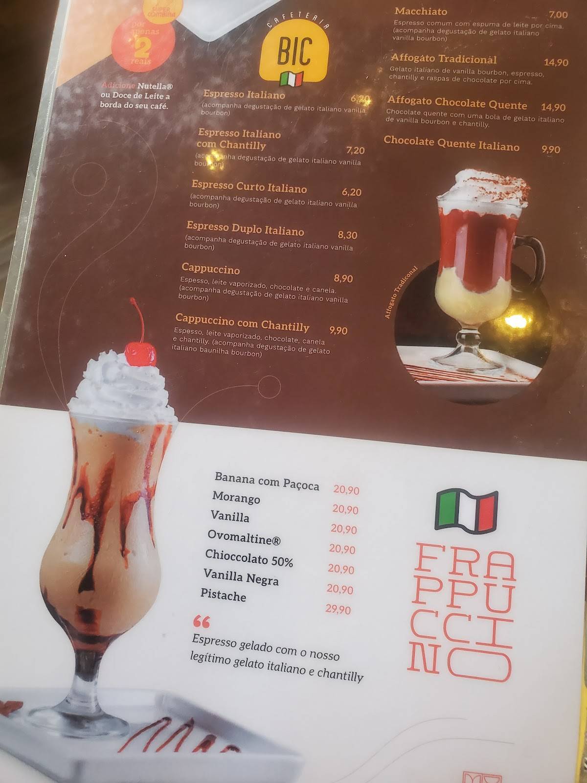 Menu em Brazilian Ice Cream - Asa Sul café, Brasília, bloco A - Q CLS 209