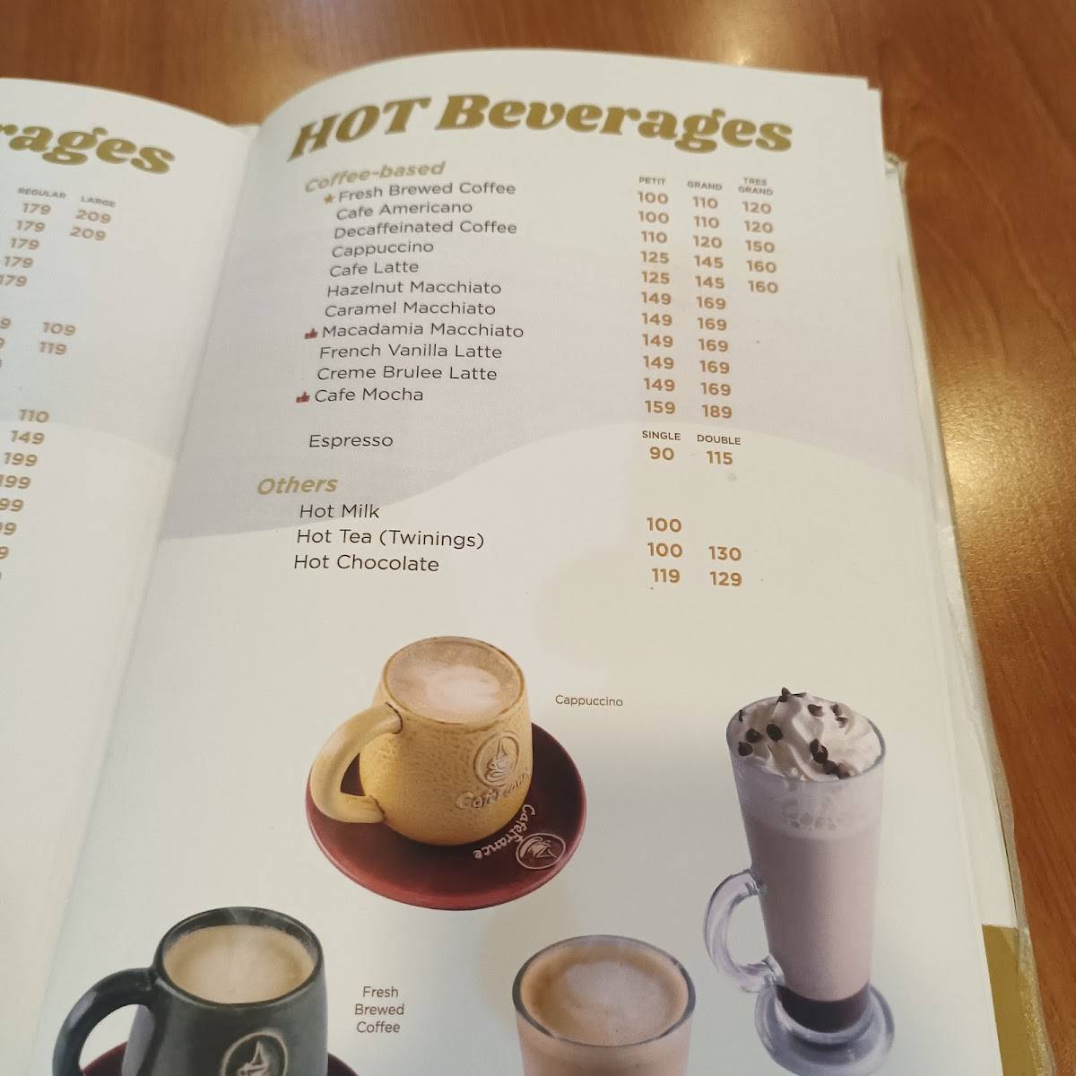 Menu at Cafe France, Manila, 666