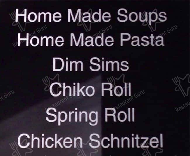 Menu at Cathedral Snack Bar, Adelaide, 39 King William Rd