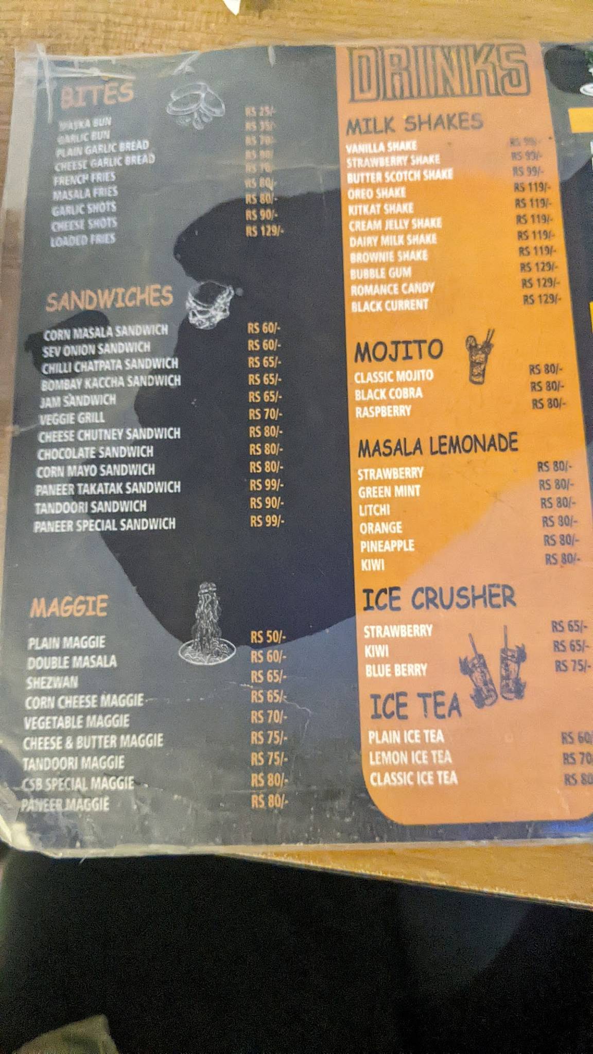 Menu at Chai Sutta Bar, Baddi, Baddi