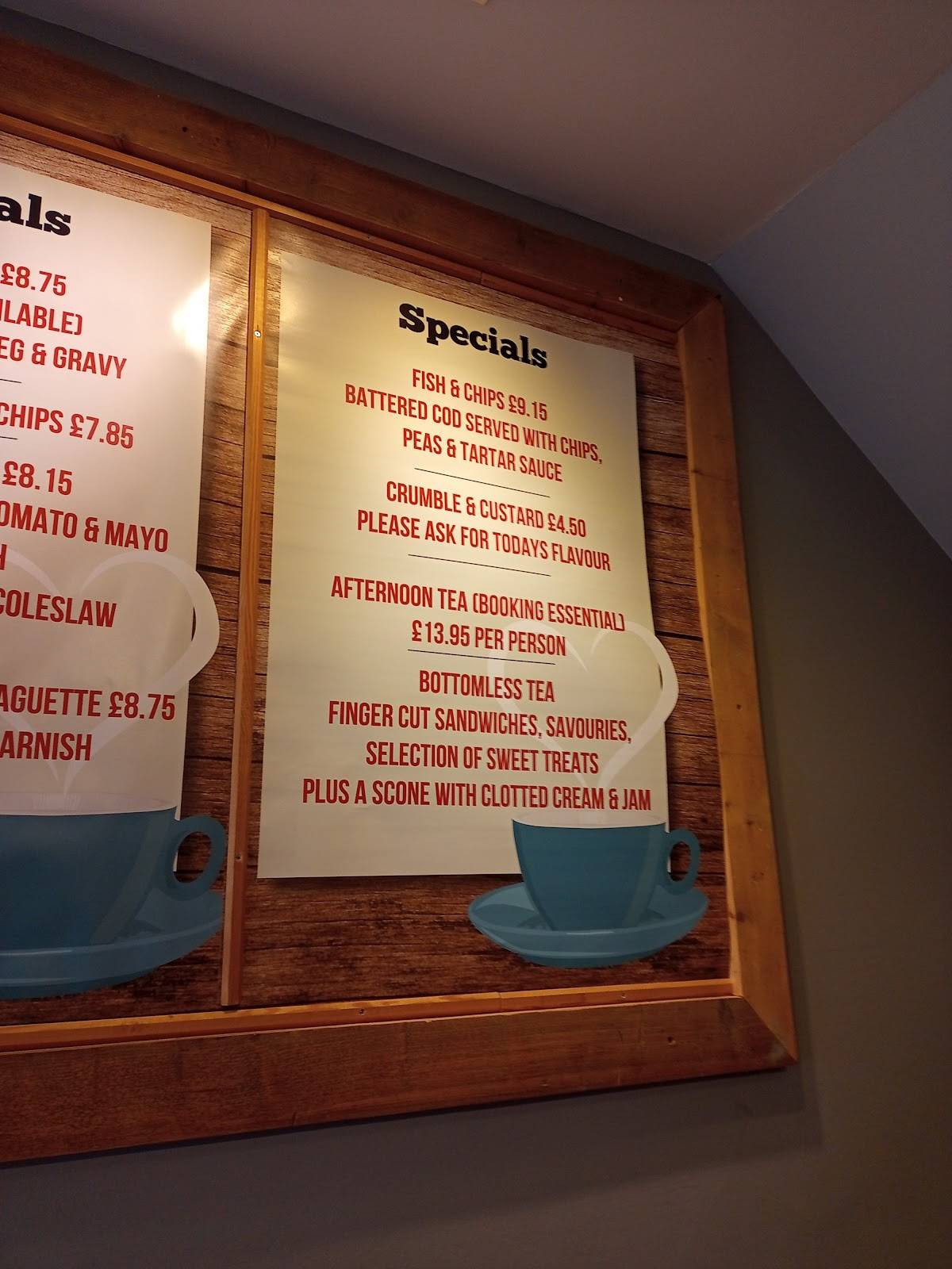 Menu at City Corner Cafe, Lichfield