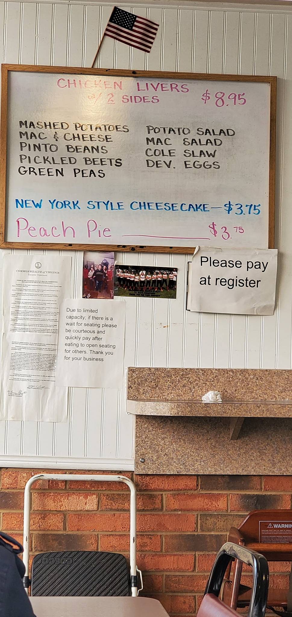 Menu at Courthouse Cafe, Rustburg