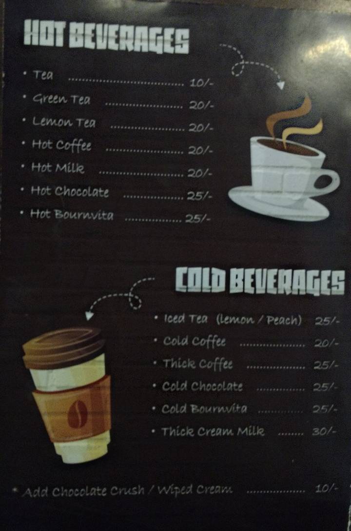 Menu at Café Crunch, Pune, FRM8+V9M
