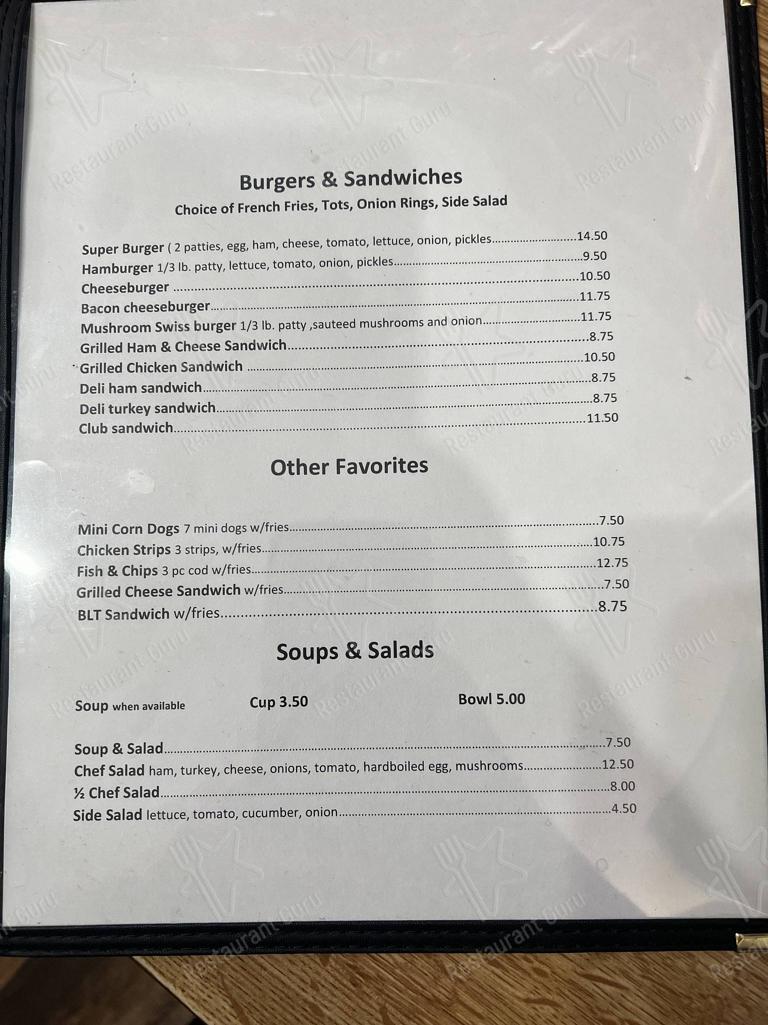Menu at Cup of Sass Cafe, Toledo