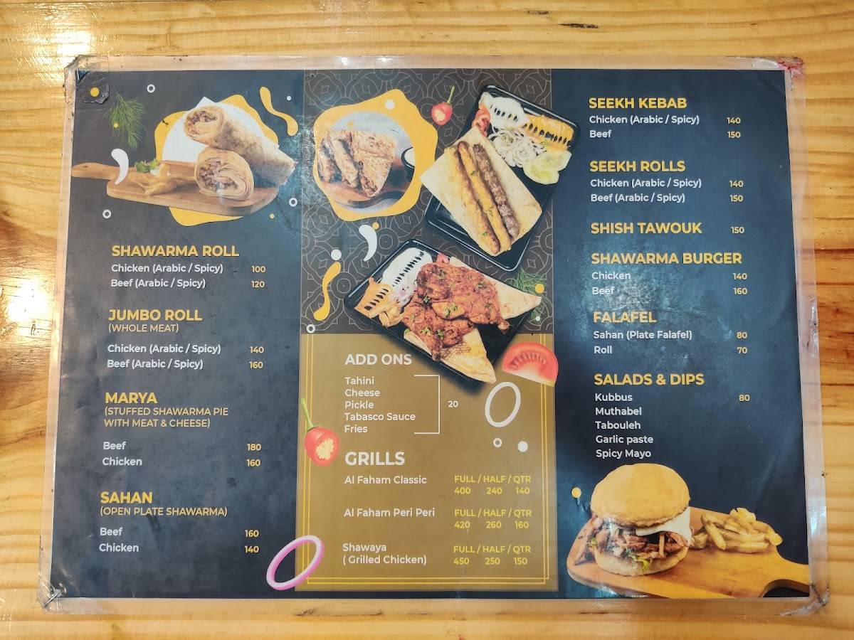 Menu at Cafe Dubai, Kochi, X8P2+PWG