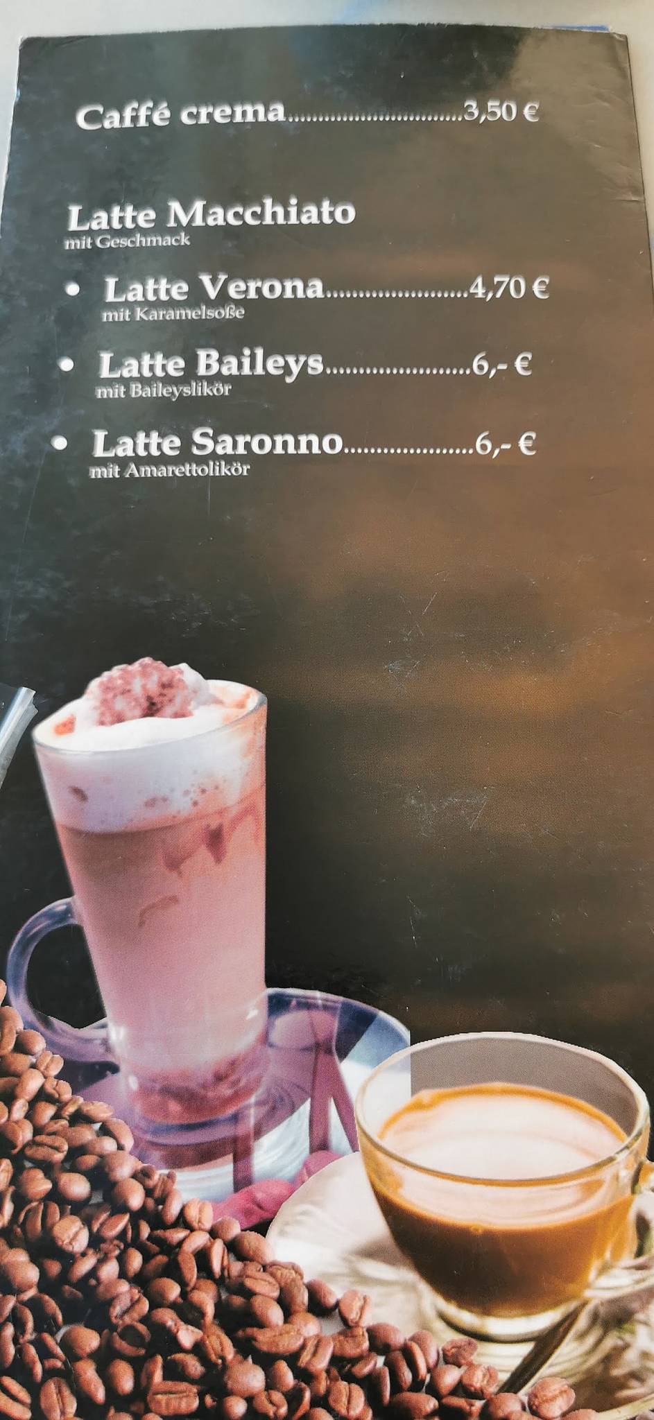 Menu at Eis Café Rialto cafe, Heringsdorf