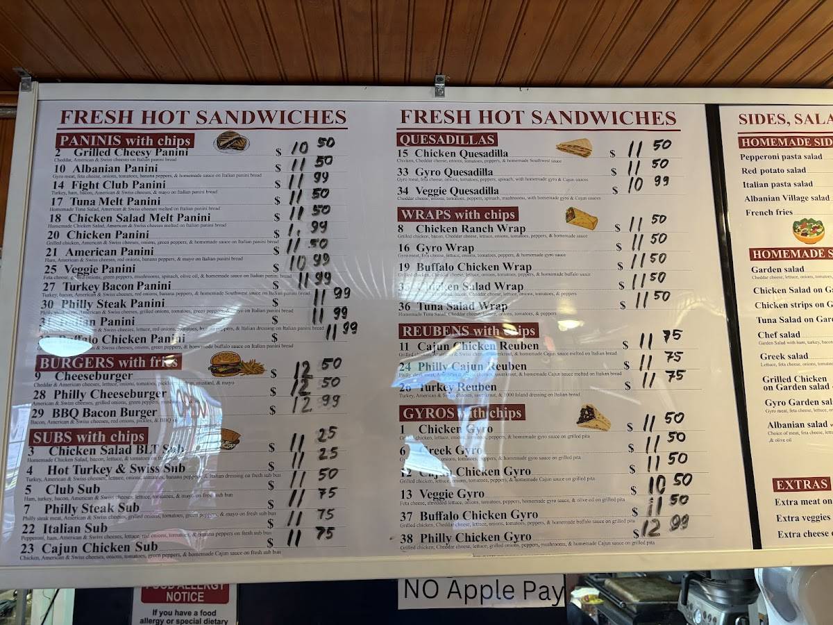 Menu at Cafe Illyria, Columbus
