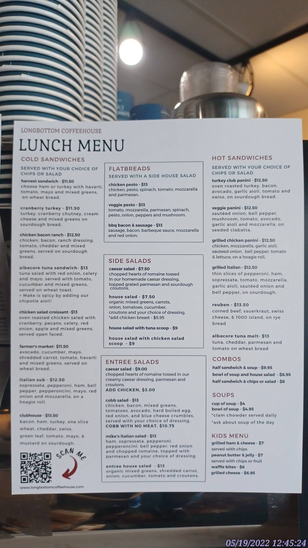 Menu at Longbottom Coffee & Tea cafe, Hillsboro