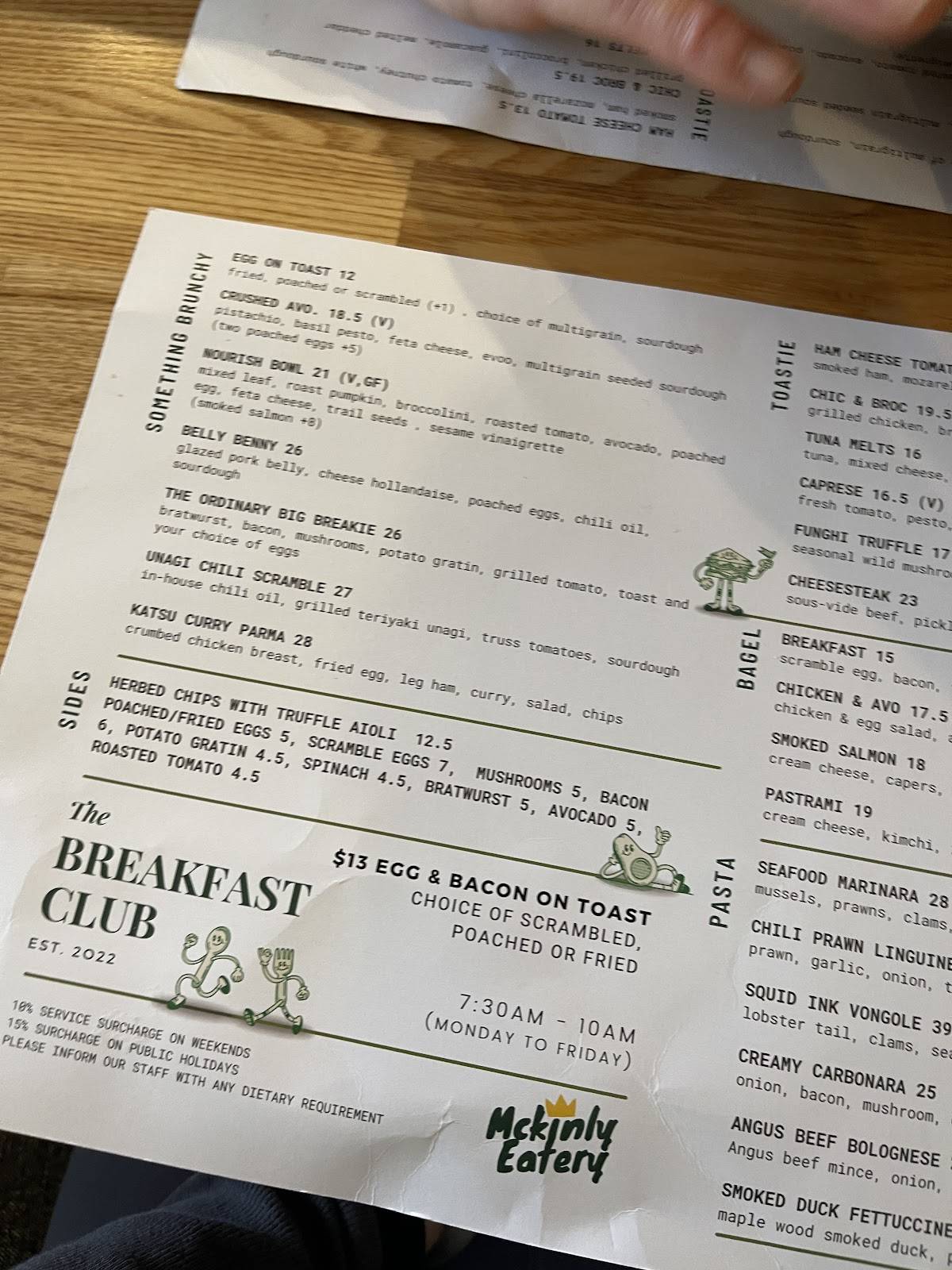 Menu at MCKINLY Eatery cafe, Balwyn