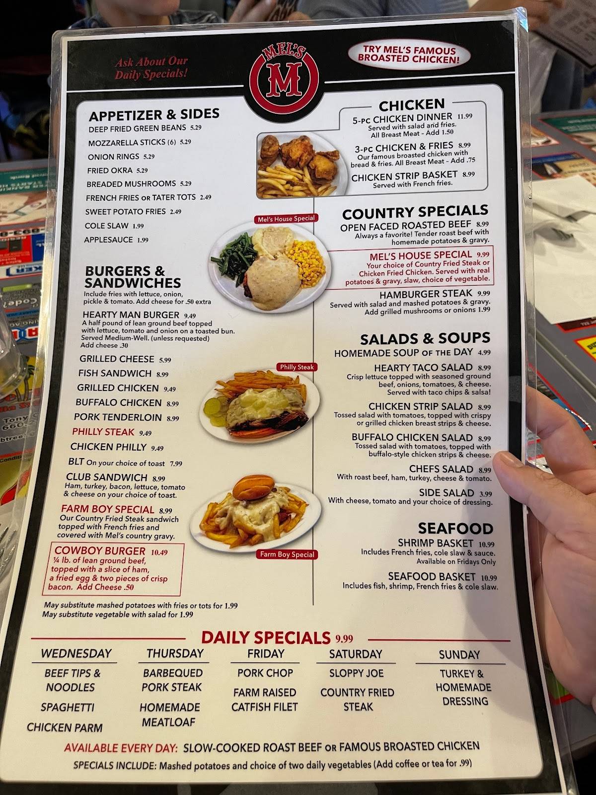 Menu at MEL'S. cafe, Jefferson City