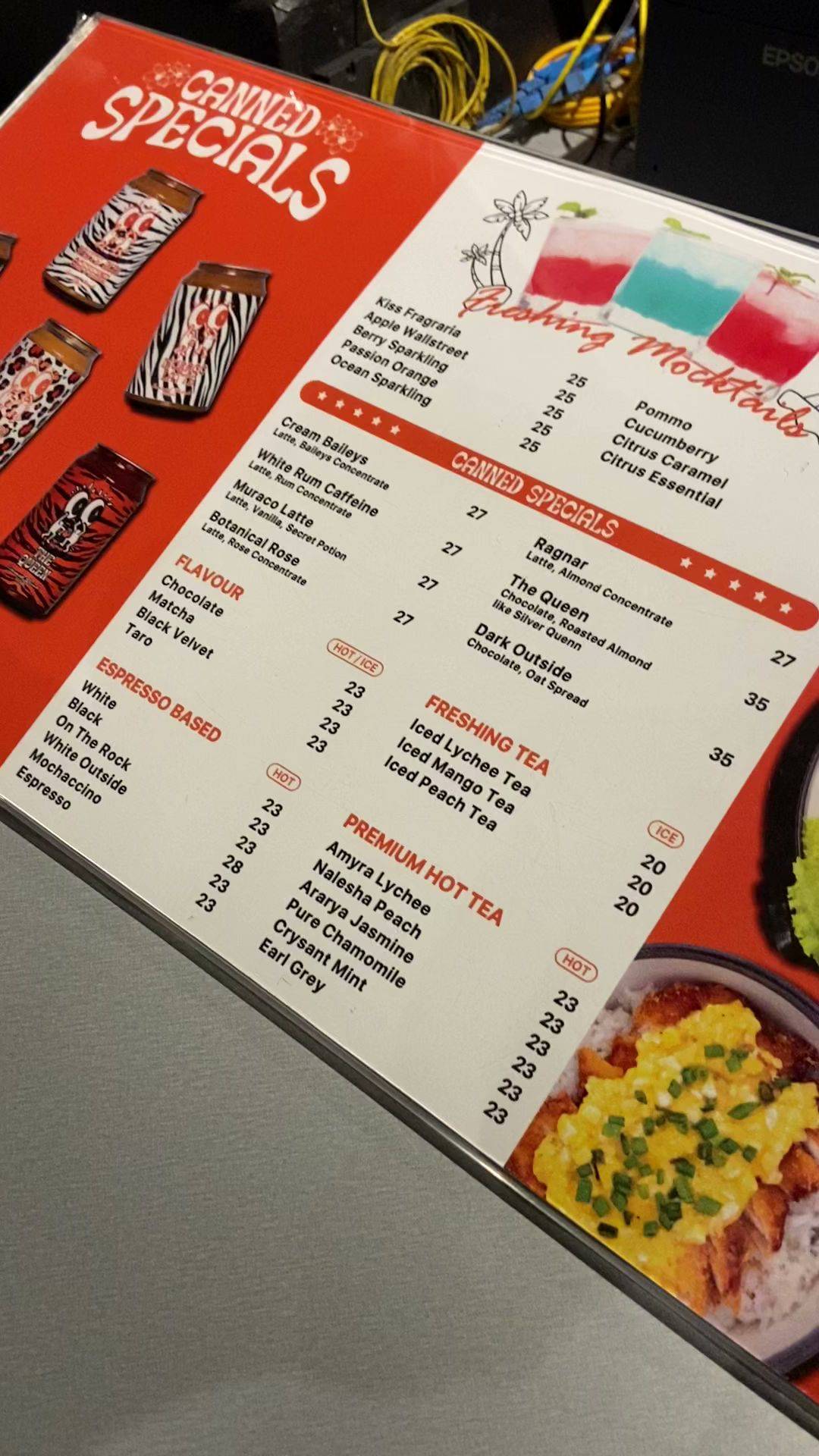 Menu at Muraco Headquarter cafe, Malang