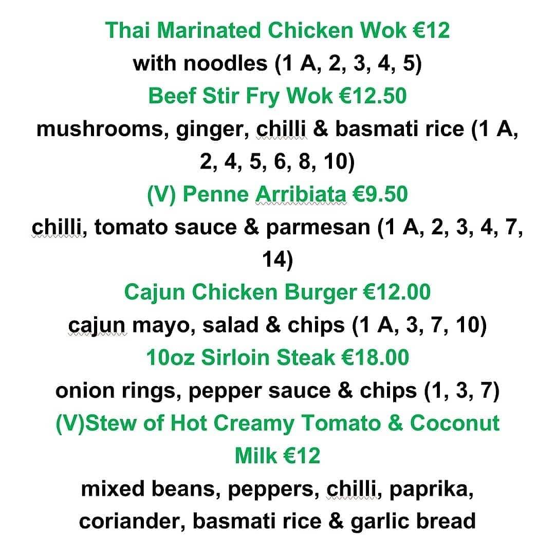 Menu at Nosh cafe, Ardee