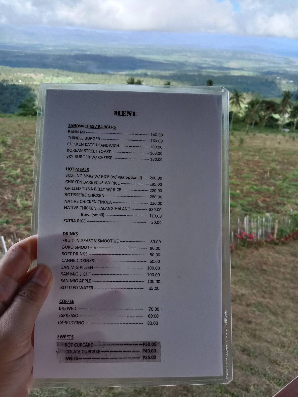 Menu at Cafe Panganod, San Jose, C56V+7C8