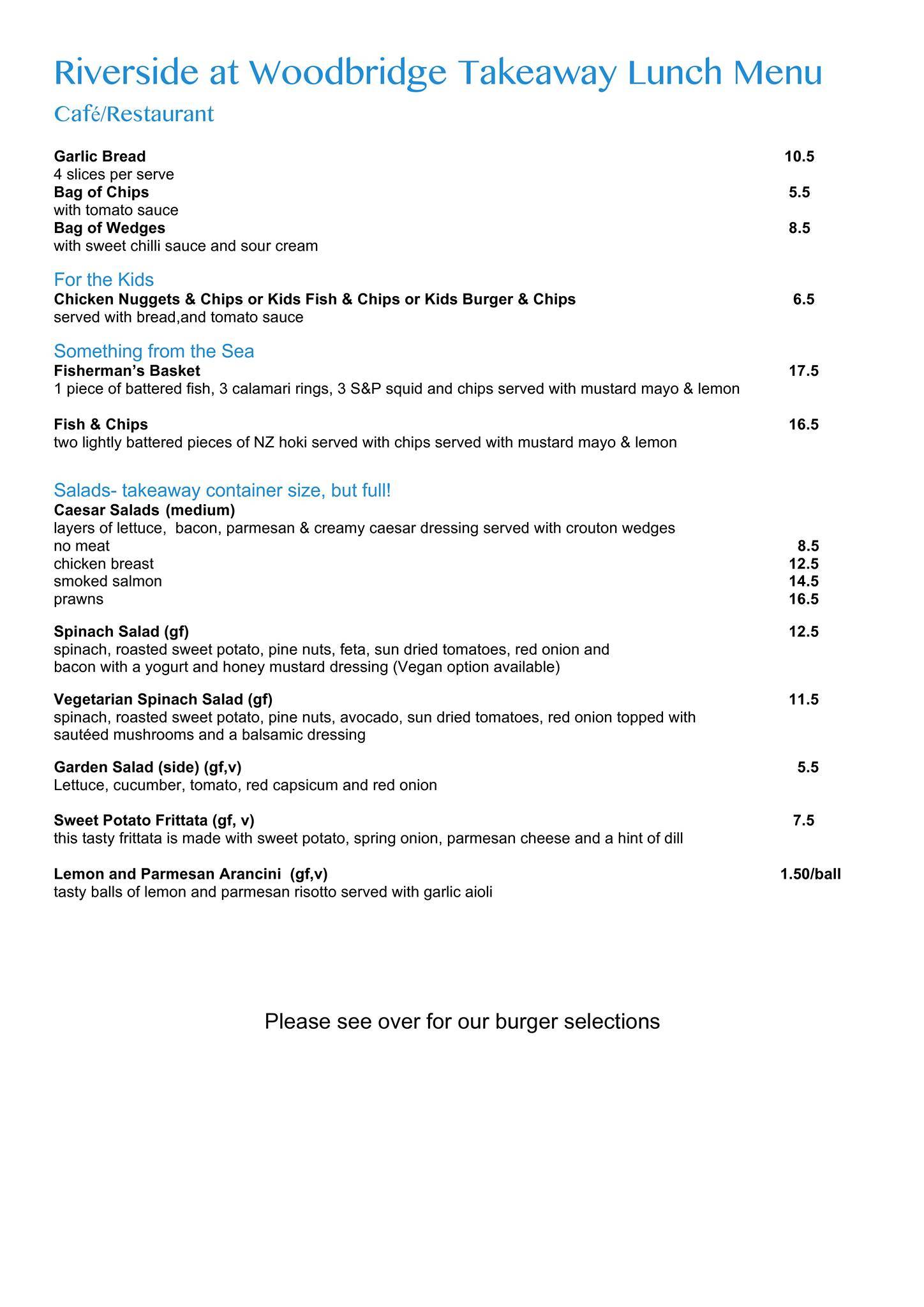 Menu at Riverside at Woodbridge cafe, Woodbridge