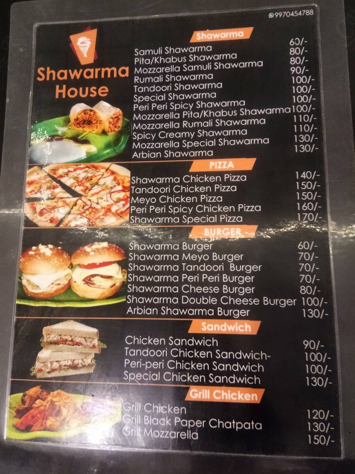 Menu at Cafe Shawarma House, Wardha