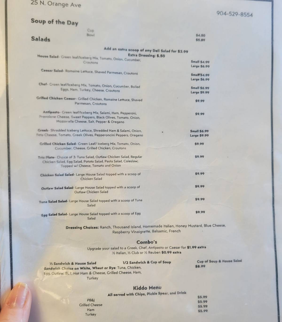 Menu at Sweet Sensations cafe, Green Cove Springs