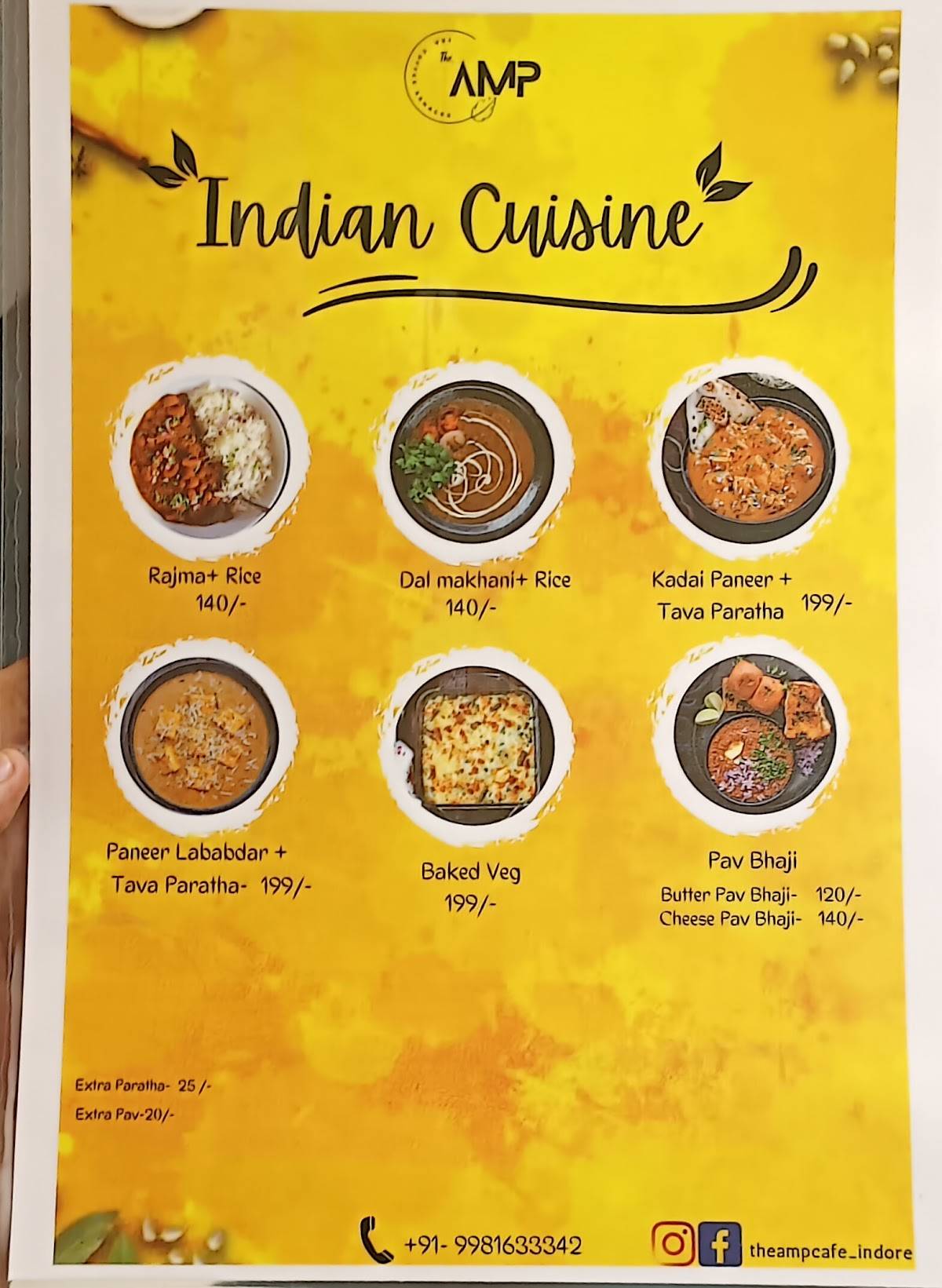Menu at The AMP Cafe, Indore