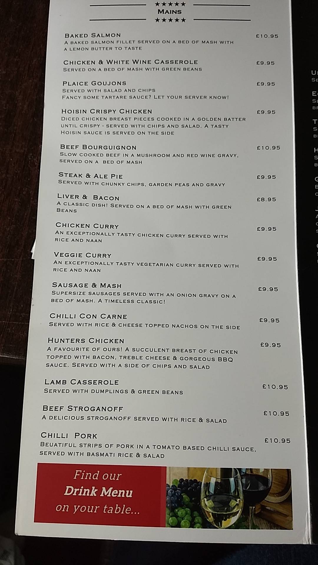 Menu at The Grand Piano Cafe, Huntingdon