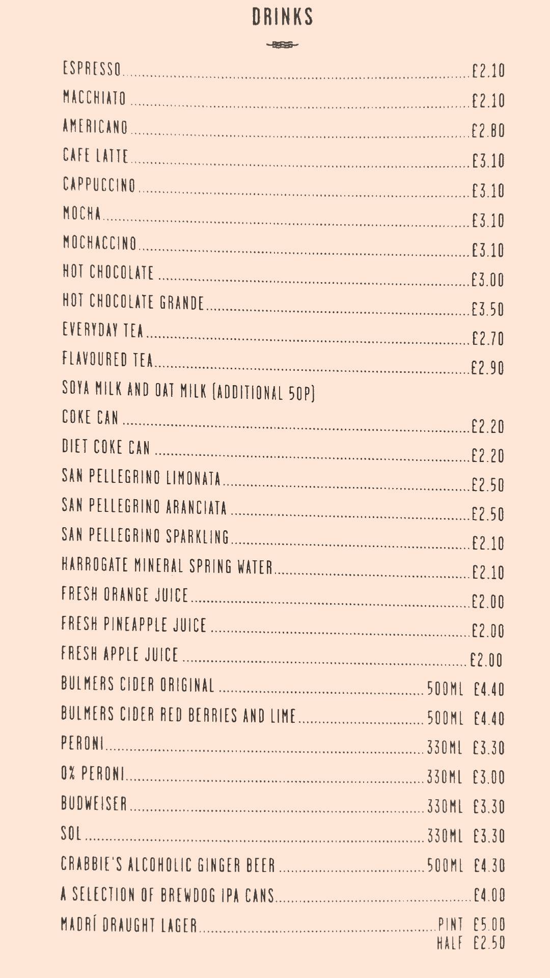 Menu at The Little Lock pub & bar, Marsden