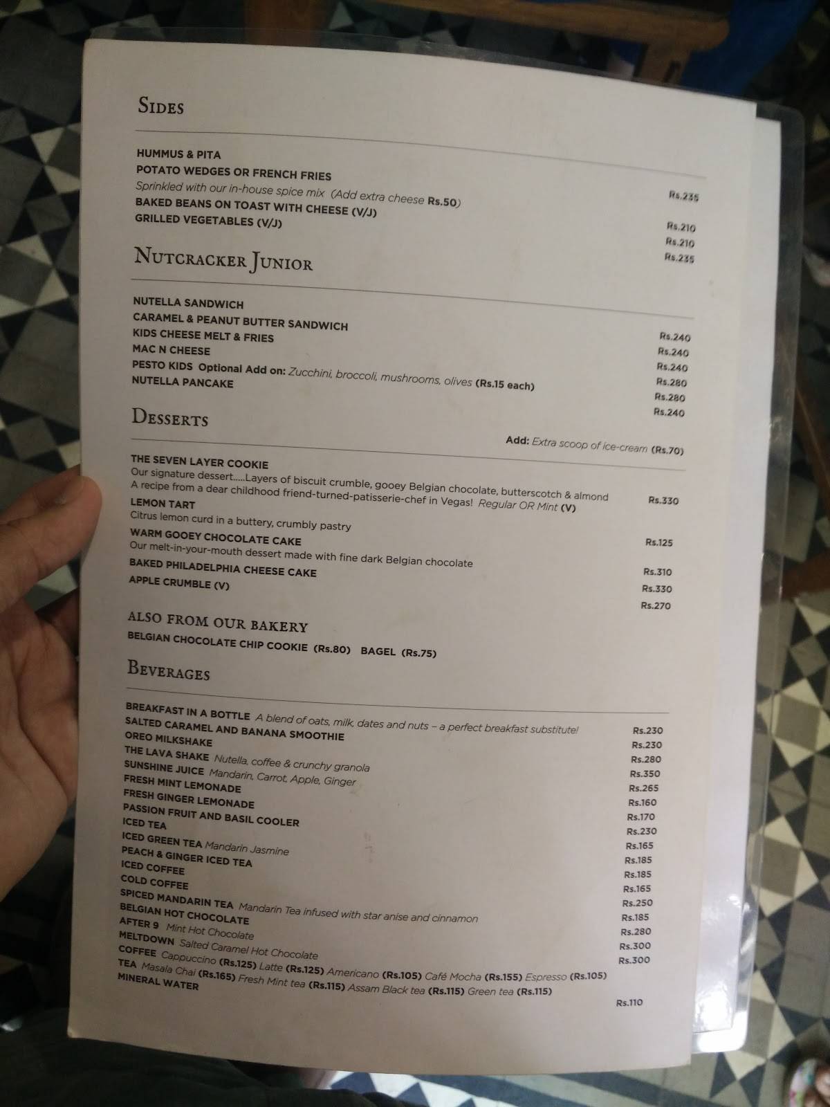 Menu at The Nutcracker, Mumbai, Dr