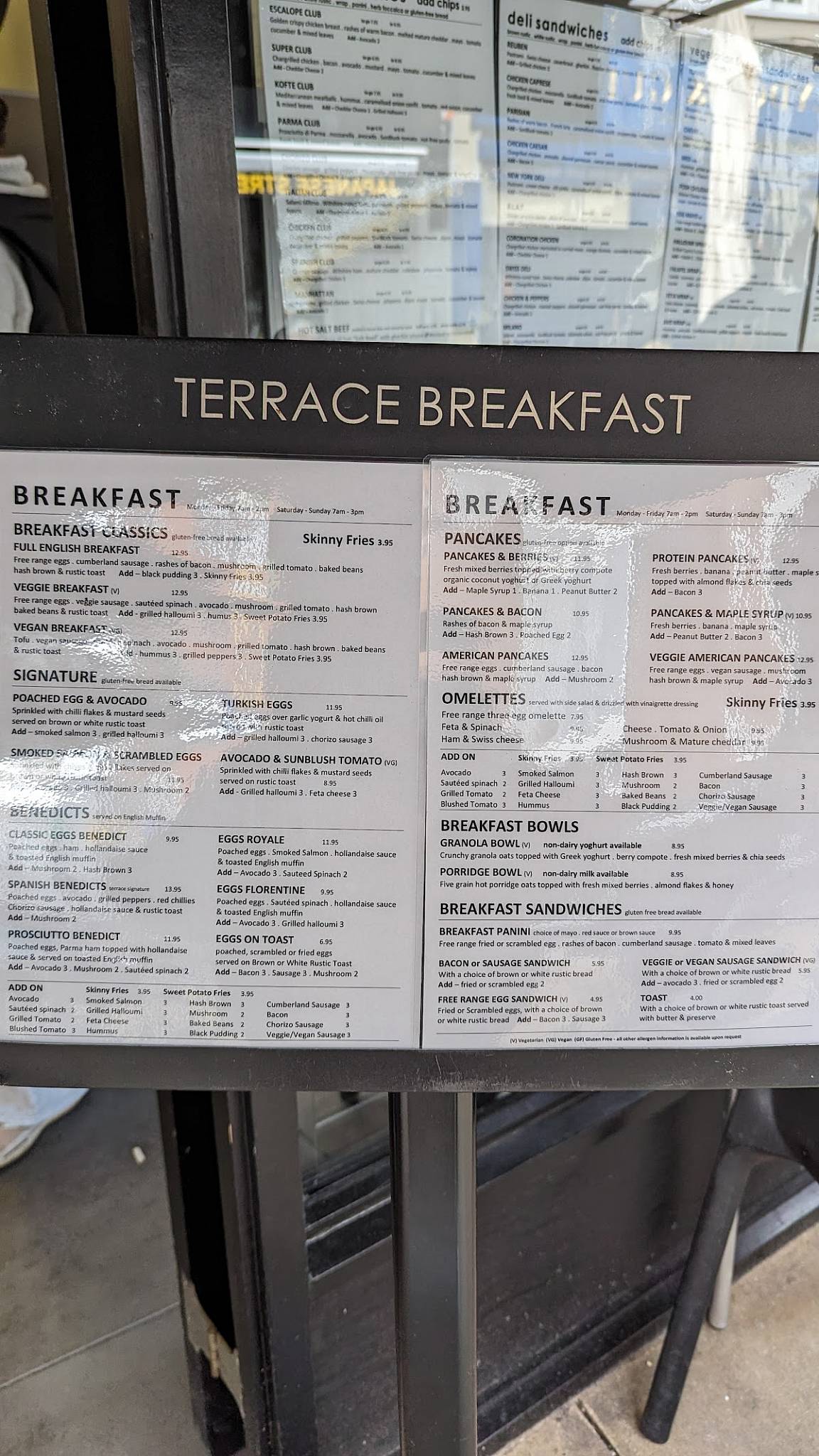 Menu at The Terrace Eatery cafe, Kingston upon Thames, 6A