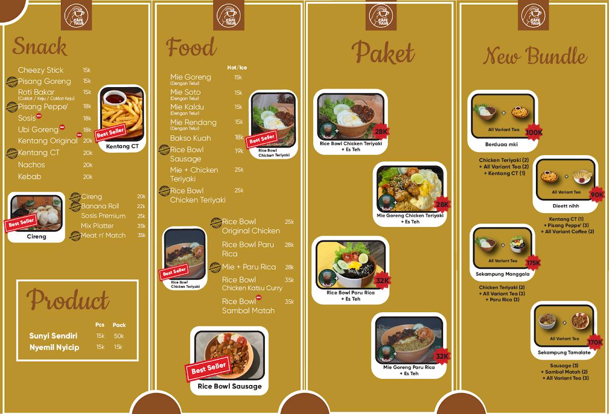 Menu at Cafe Tulus, Makassar