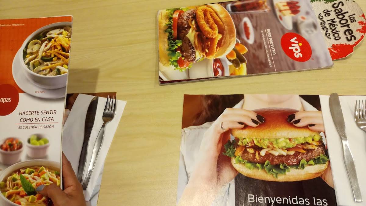Menu at Vips restaurant, Lerma de Villada, Carr Toluca - México km. 487