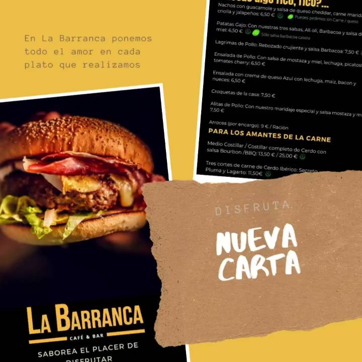 Menu at Café & Bar La Barranca, Candeleda, P.º la Garganta de Sta. María