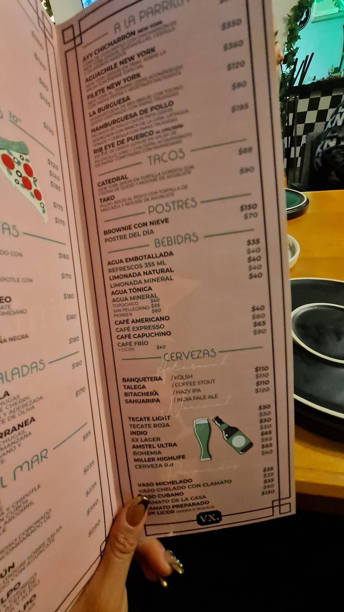 Carta de Colibrí Café, Hermosillo