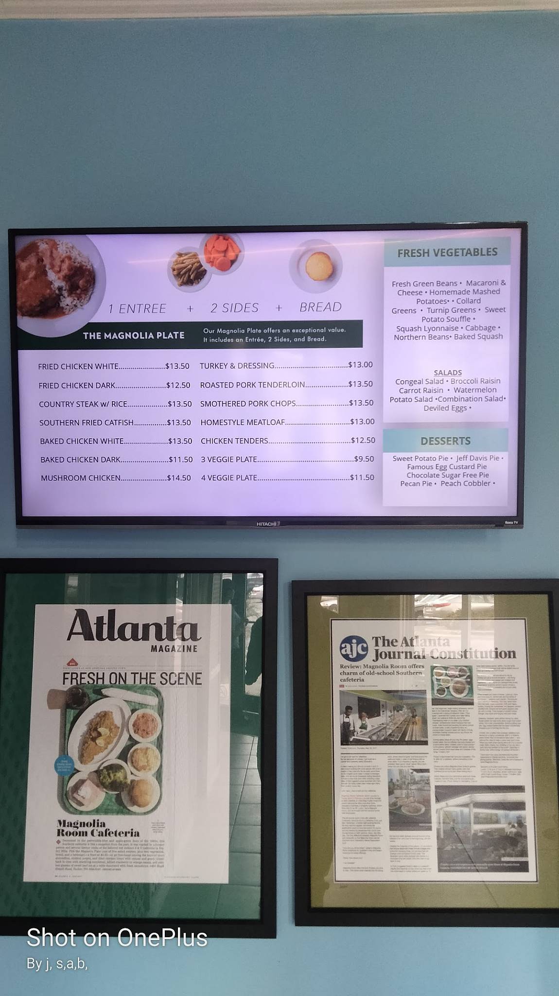 Menu at Magnolia Room Cafeteria, Tucker